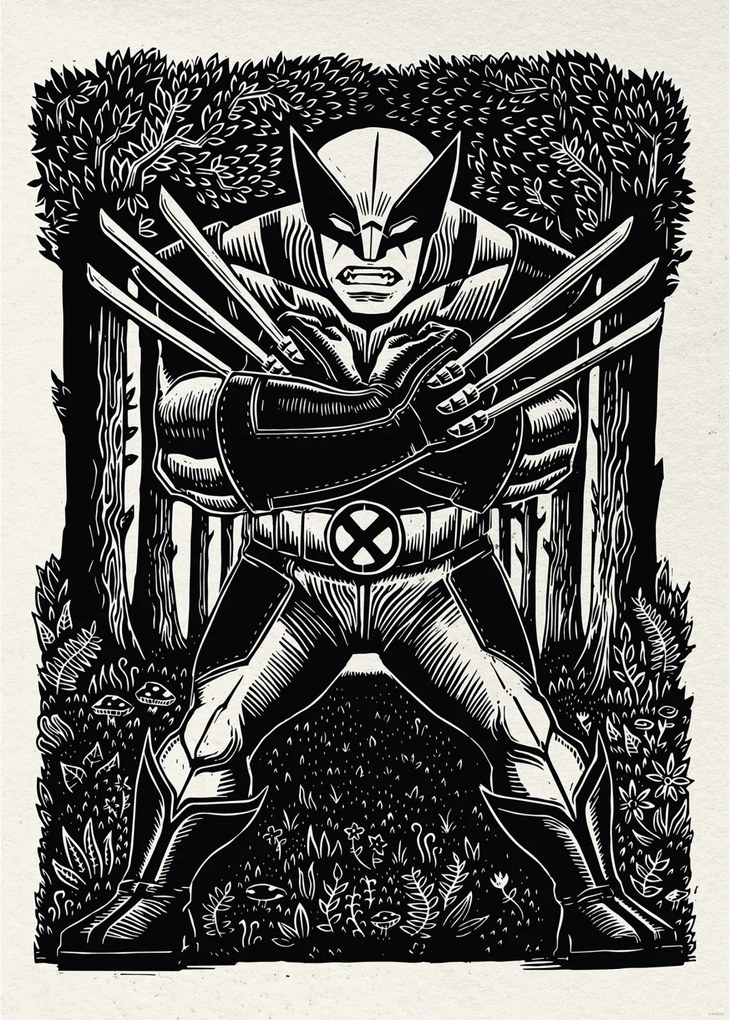 Komar Plakát Marvel Wolverine Lino-Cut 50 x 70 cm