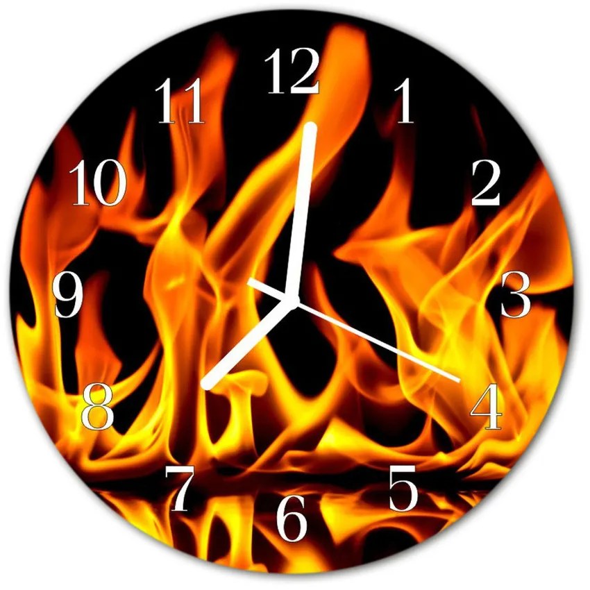 Skleněné hodiny kulaté požární fi 30 cm