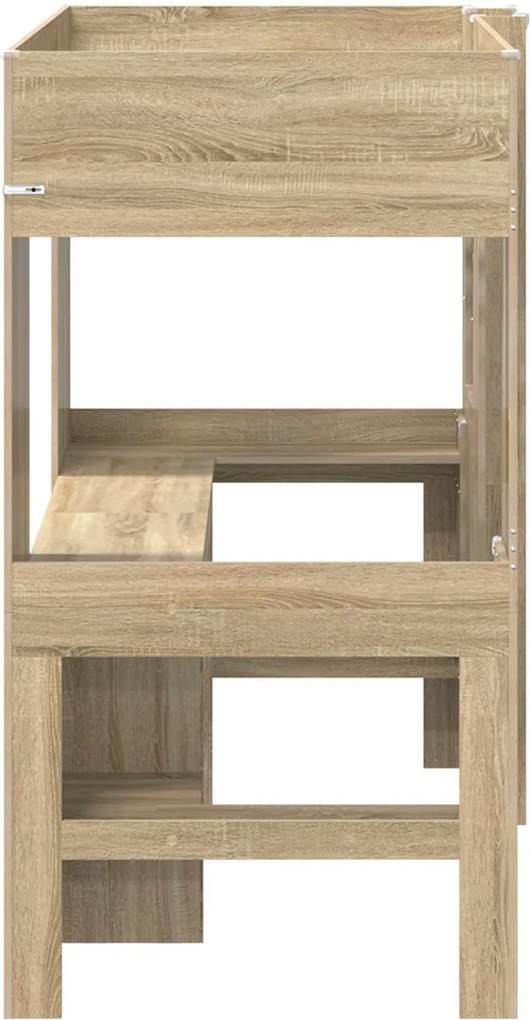 Rám patrové postele se stolem s policí Sonoma dub 90 x 190 cm 3410437