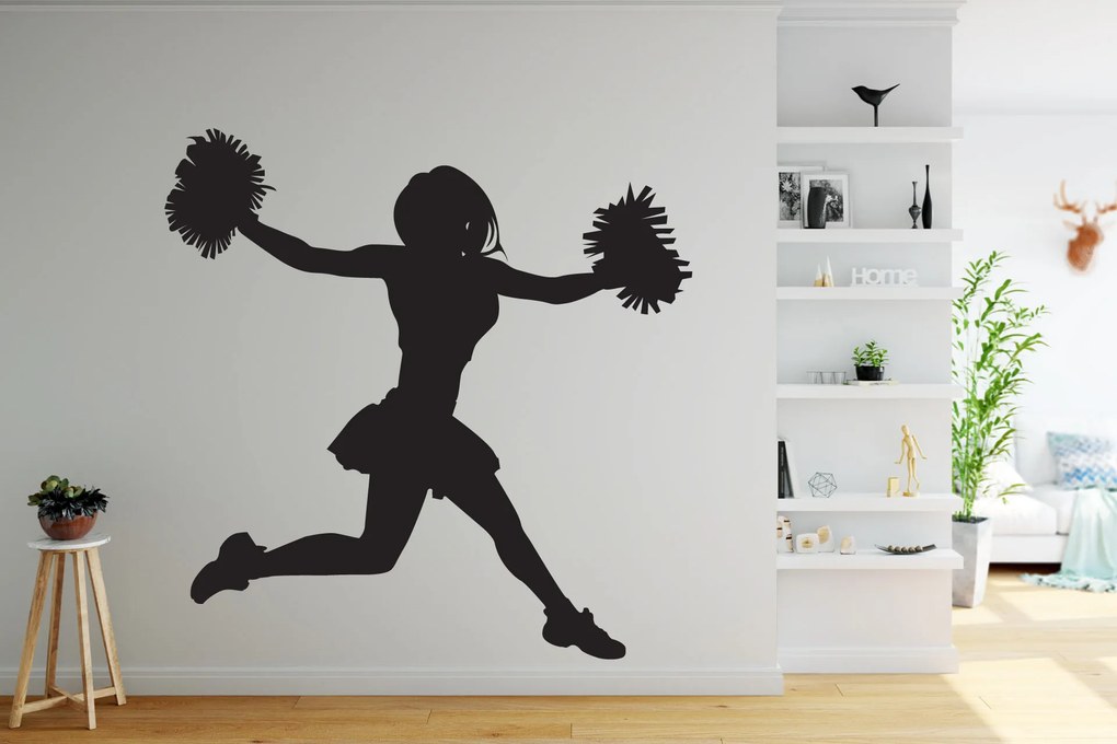 Lepy.cz Samolepka na zeď Cheerleaders Velikost (šířka x výška): 40x40cm, Barevná varianta: Černá