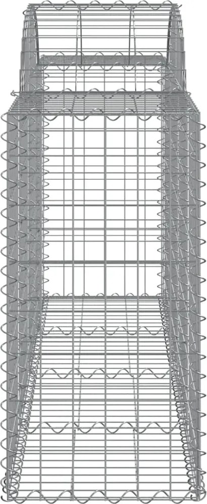 Klenuté gabionové koše 7 ks 200x50x80/100 cm pozinkované železo 3146304