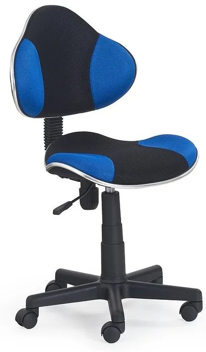 Dětská kolečková židle k psacímu stolu Leli 3, PVC + membránová tkanina, černá / modrá