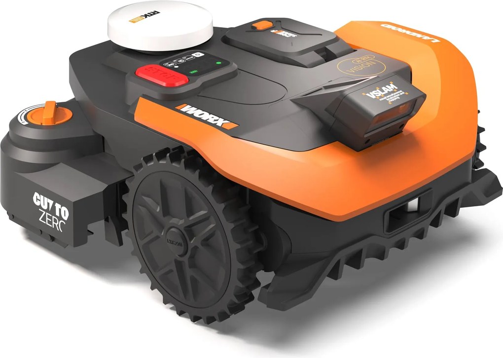 WORX Robotická sekačka WR312E Vision Cloud 1200 m2 (RTK + AI V-SLAM Stereo + Cut-To-Zero)