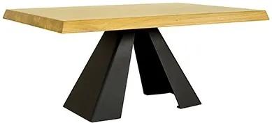 Drewmax Konferenční stůl ST371 Š100, H60 masiv dub bělený černá lesklá