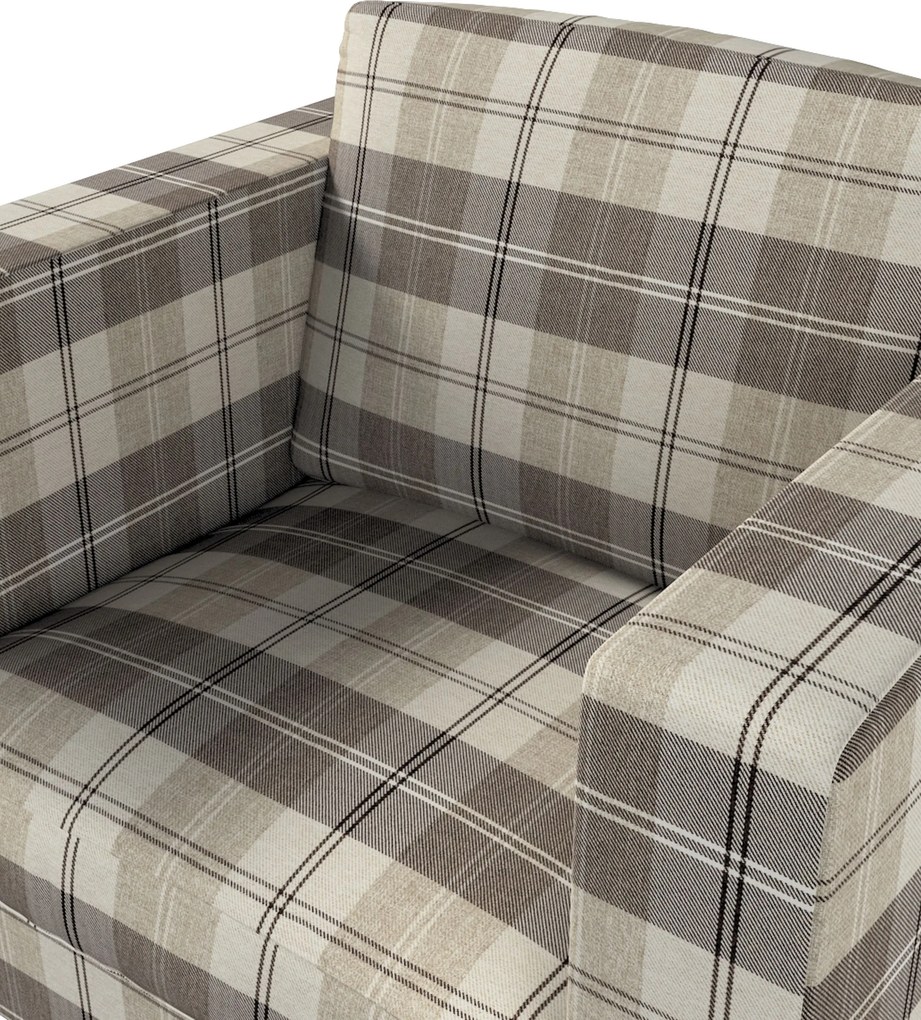 Potah na křesko IKEA Karlanda, krátký barva béžová látka pletený vzor, vzorované