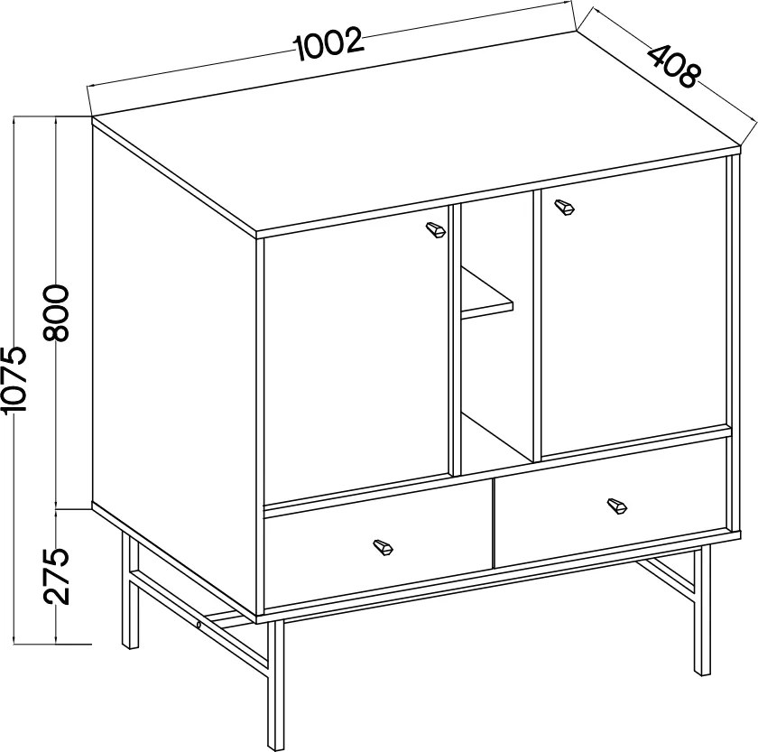 FALCO Komoda Tomila 825/3 Odstín: Černý grafit