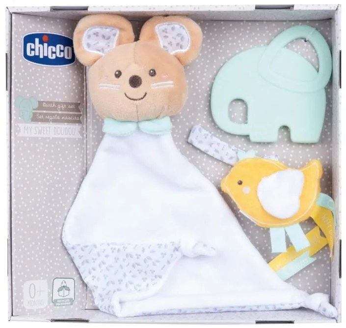 Usínáček chicco set dárkový doudou 0 m+