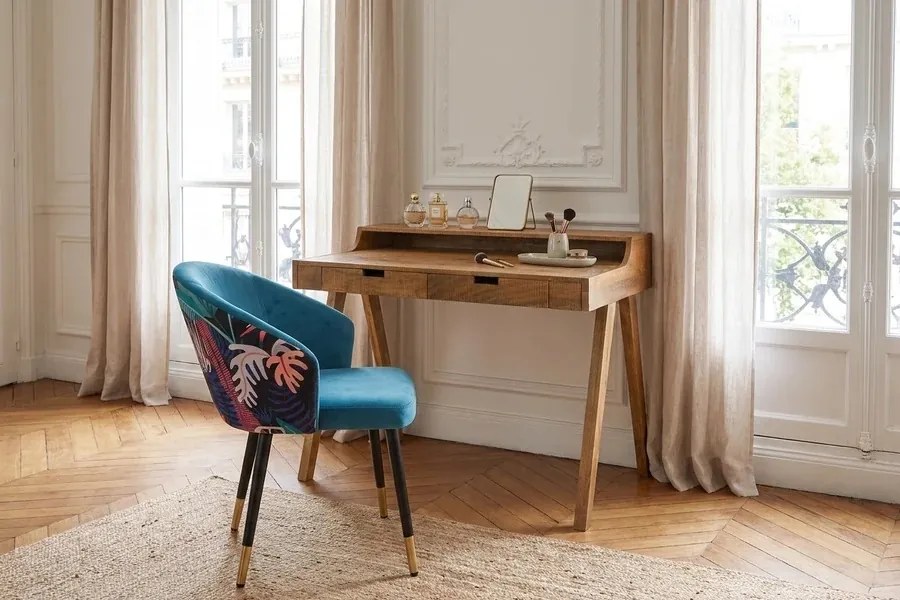 Designová židle Scarlet CLASSIQUE modrý samet