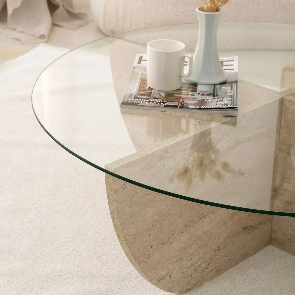 Konferenční stolek Lily Travertine