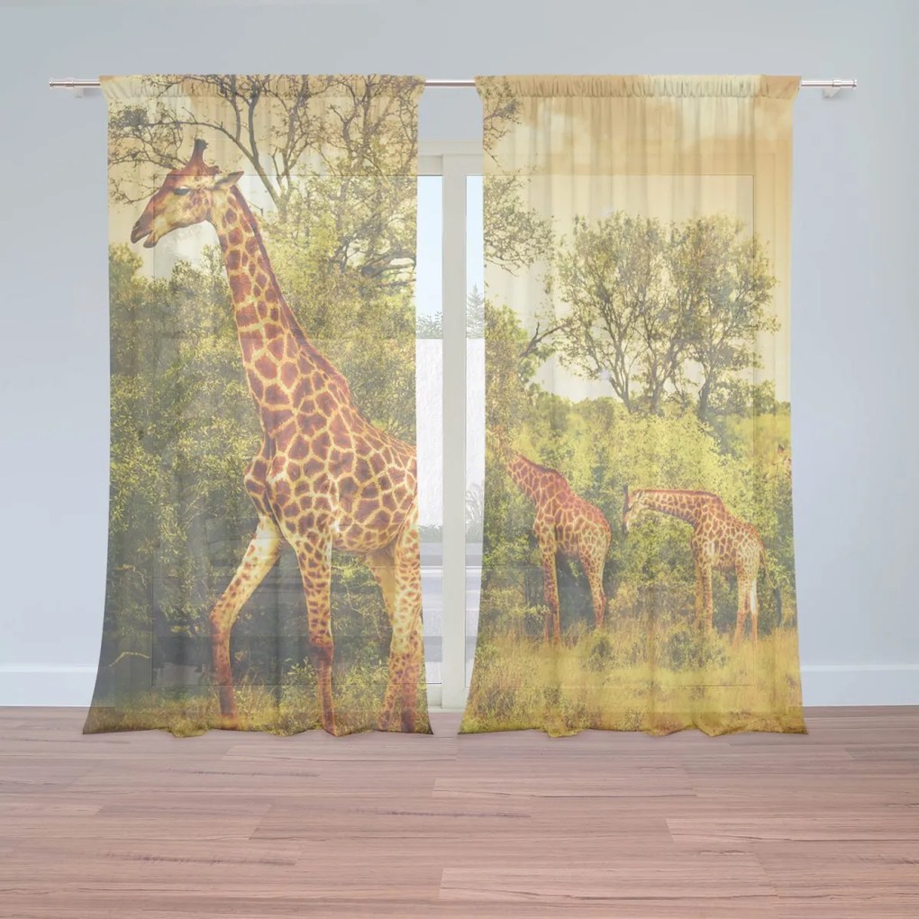 Sablio Záclony Žirafy: 2ks 150x250cm
