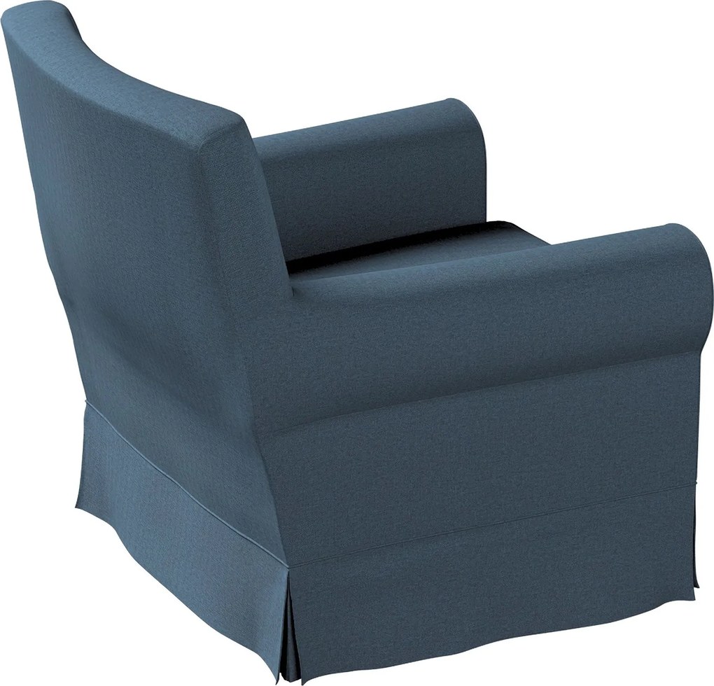 Potah na křeslo IKEA Ektorp Jennylund barva modrá látka pletený vzor