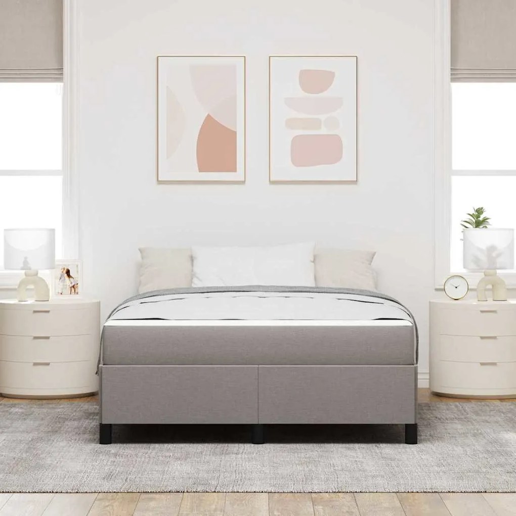 Postel s boxspringem Taupe 140 x 200 cm textil 3398868