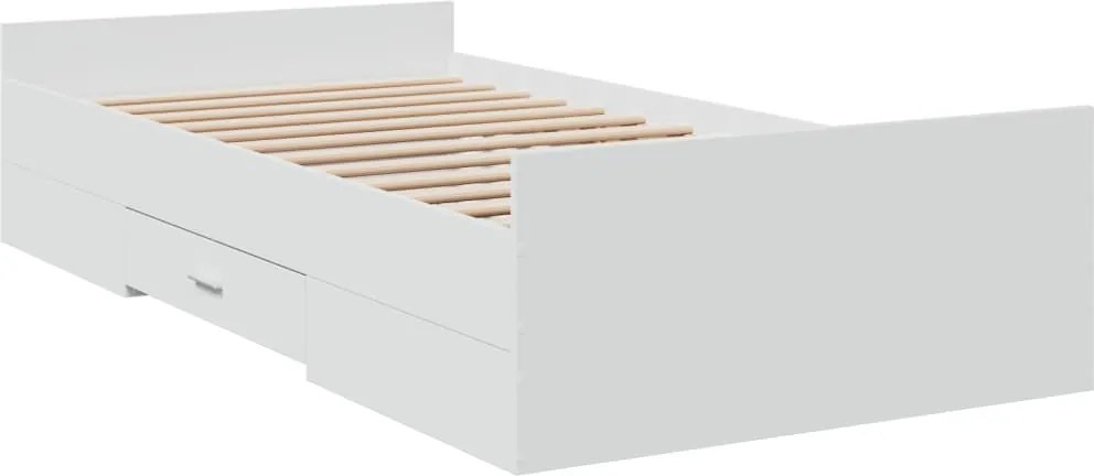 Rám postele se zásuvkami bílý 90 x 200 cm kompozitní dřevo 3280335