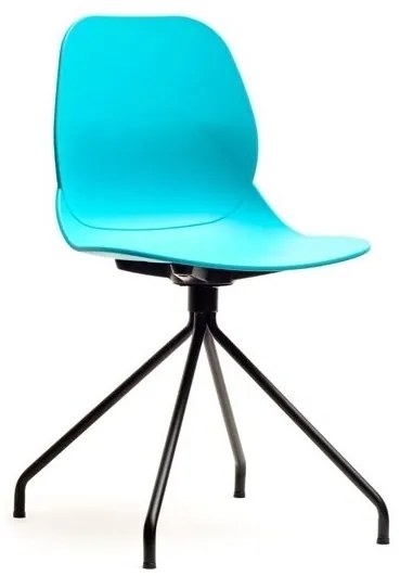 design4life Jídelní židle SWEN Tyrkysová - kovová podnož