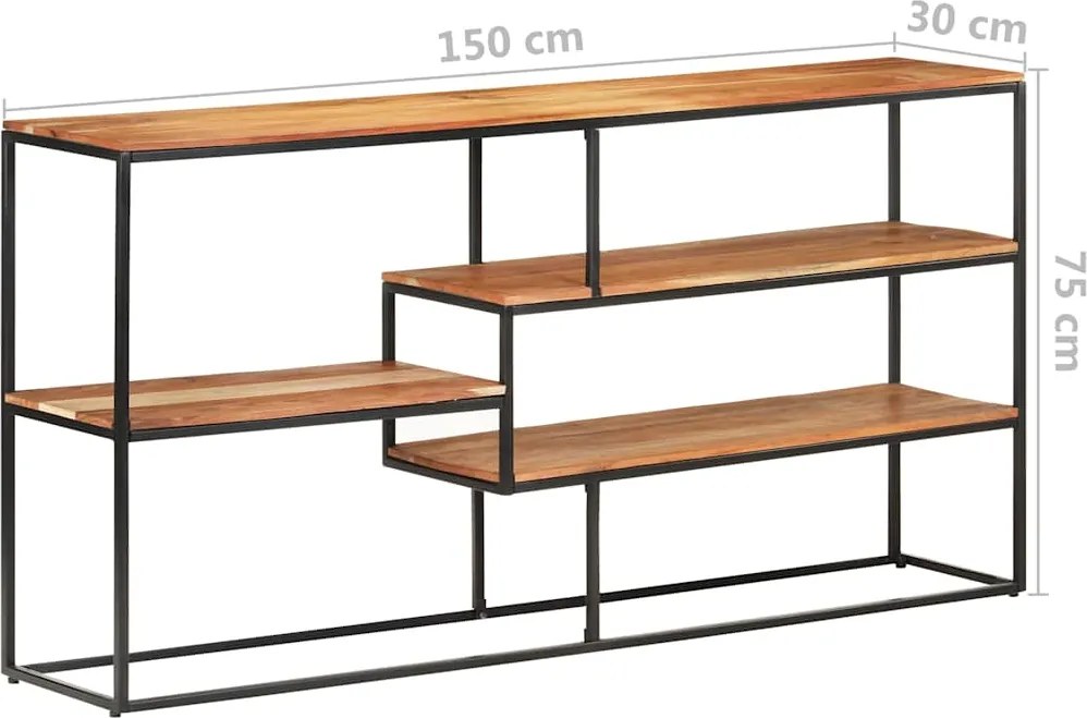 Příborník 150 x 30 x 75 cm masivní akáciové dřevo 321619
