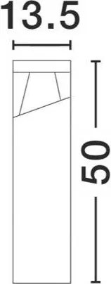 NV 813104 Venkovní sloupkové svítidlo LOCK hliník tmavě šedá bílý a čirý akrylový difuzor LED 12W 220-240V 45st. IP54 3000K nebo 4000K - NOVA LUCE