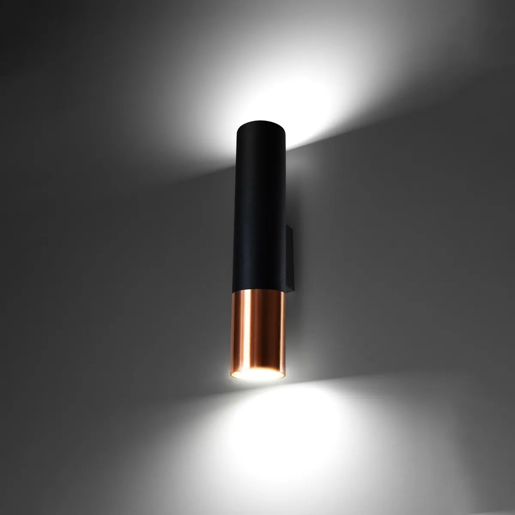 Sollux Lighting Nástěnné svítidlo LOOPEZ černé/měď