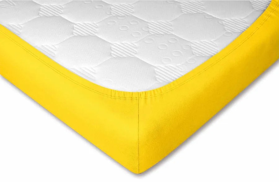 DADKA Jersey prostěradlo tmavě žluté Rozměr 100x200x20