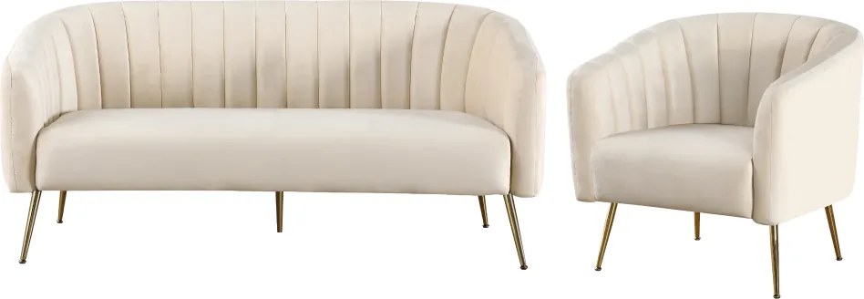 Designový 3-sed, béžová Velvet látka/gold chrom-zlatý, BAGY