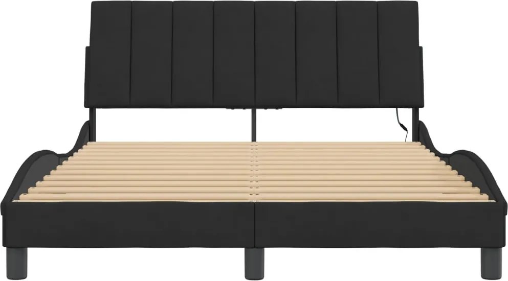 Rám postele s LED osvětlením bez matrace Hanko černý 120 x 200 cm samet 3213771