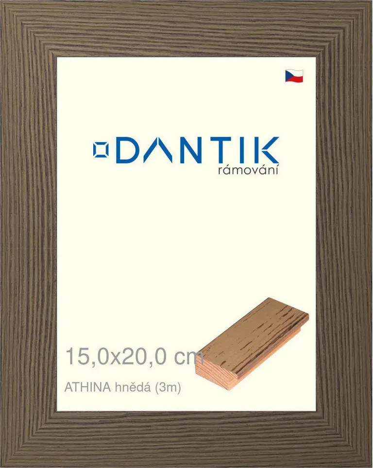 DANTIK rámeček 15x20 | ATHINA hnědá (Sklo Čiré)