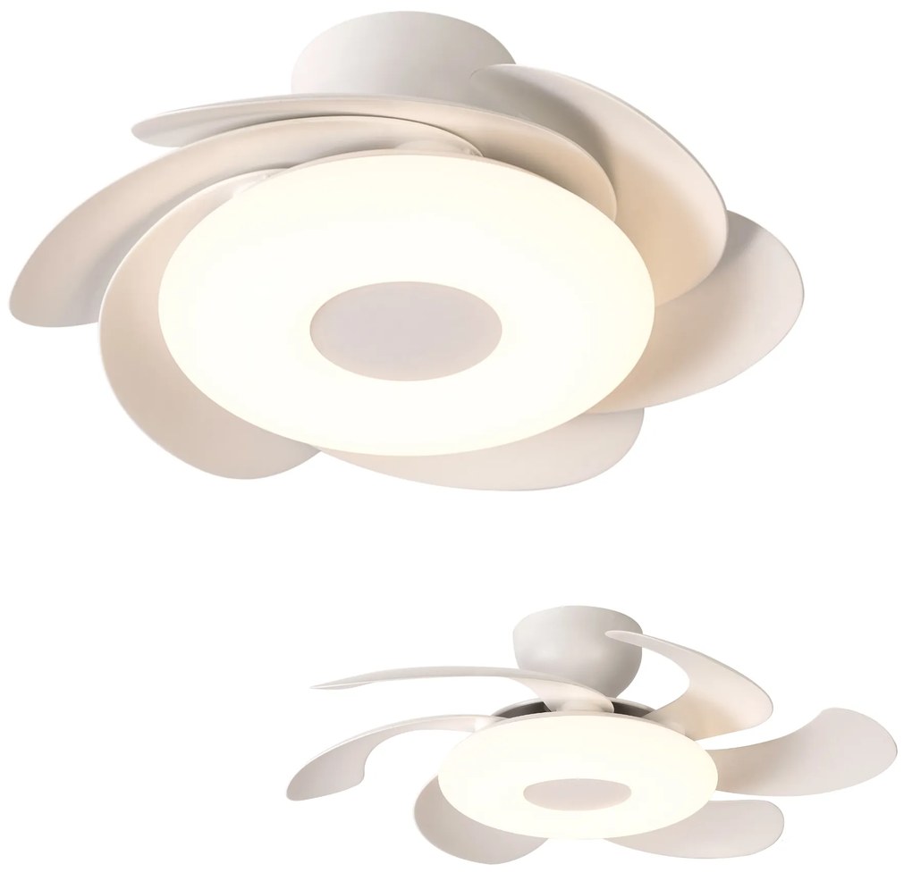 Matra 8703 Flower, rozvinovací ventilátor se svítidlem a dálk. ovladačem, LED 24W 2700-5000K, bílá, průměr 50/79cm