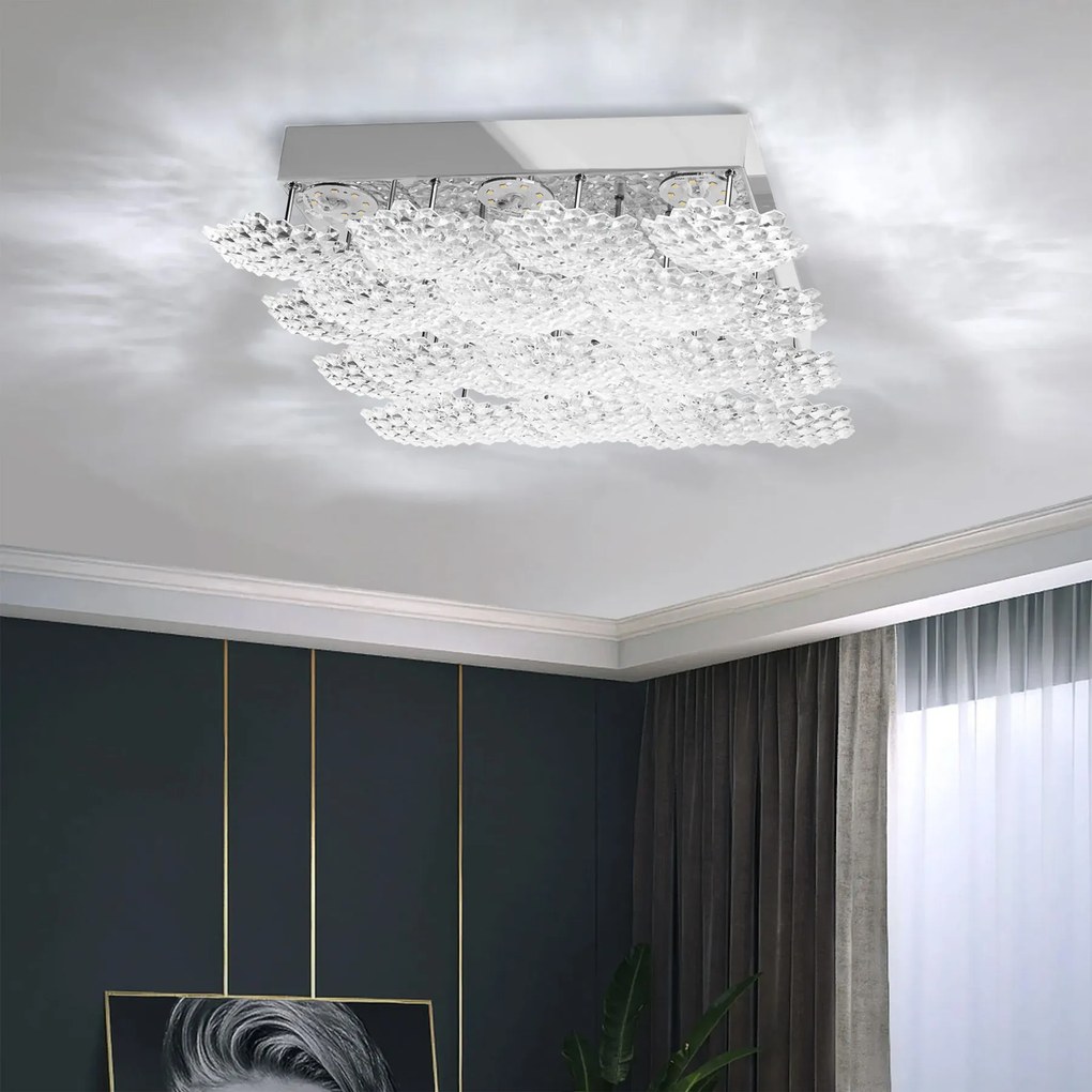 Toolight Toolight, LED stropní svítidlo 38x35cm, 40W, 4000K, 3600lm, MS015-C, chromová, OSW-09627