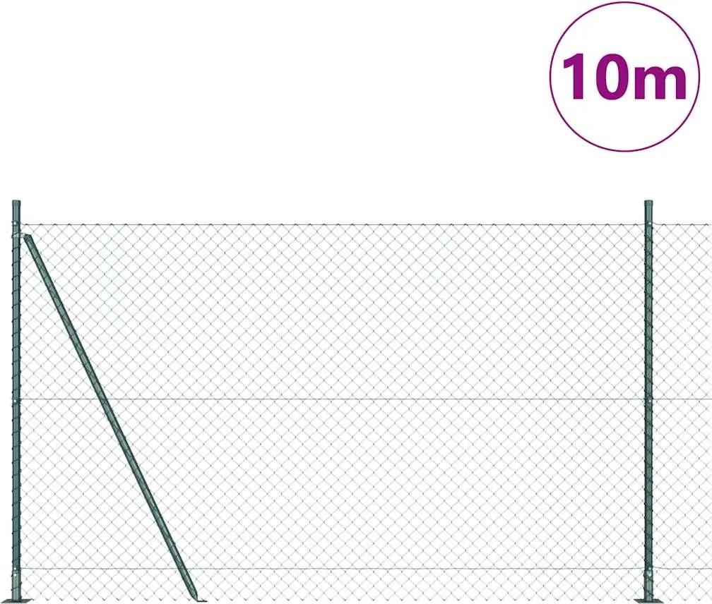 Zábradlí s betonovým základem 10 x 1,4 m Ocel potažená PVC 3351239
