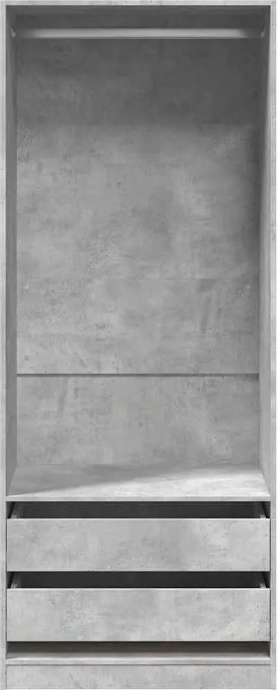 Šatní skříň betonově šedá 80 x 50 x 200 cm kompozitní dřevo 3307750