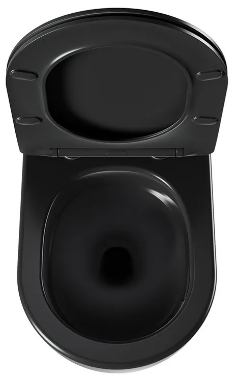 BPS-koupelny Závěsná WC mísa se SoftClose sedátkem HYD-4669, černá mat