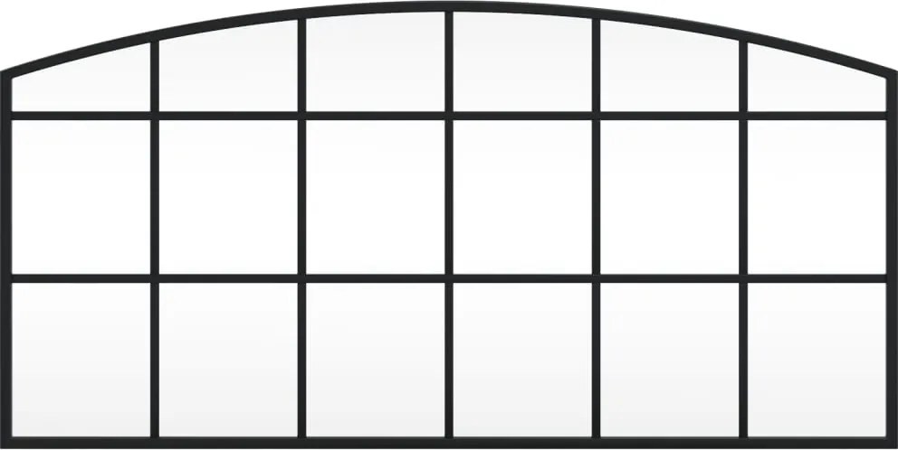 vidaXL Nástěnné zrcadlo černé 80 x 40 cm oblouk železo [358637]