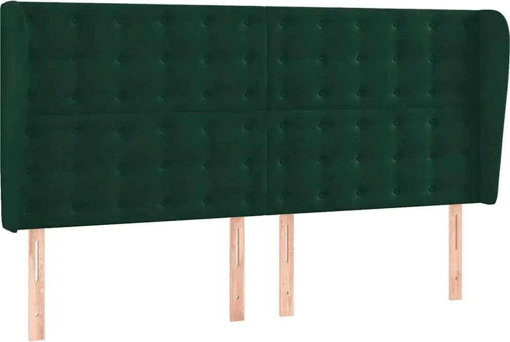 Box spring postel s matrací a LED tmavě zelená 160x200 cm samet 3136374
