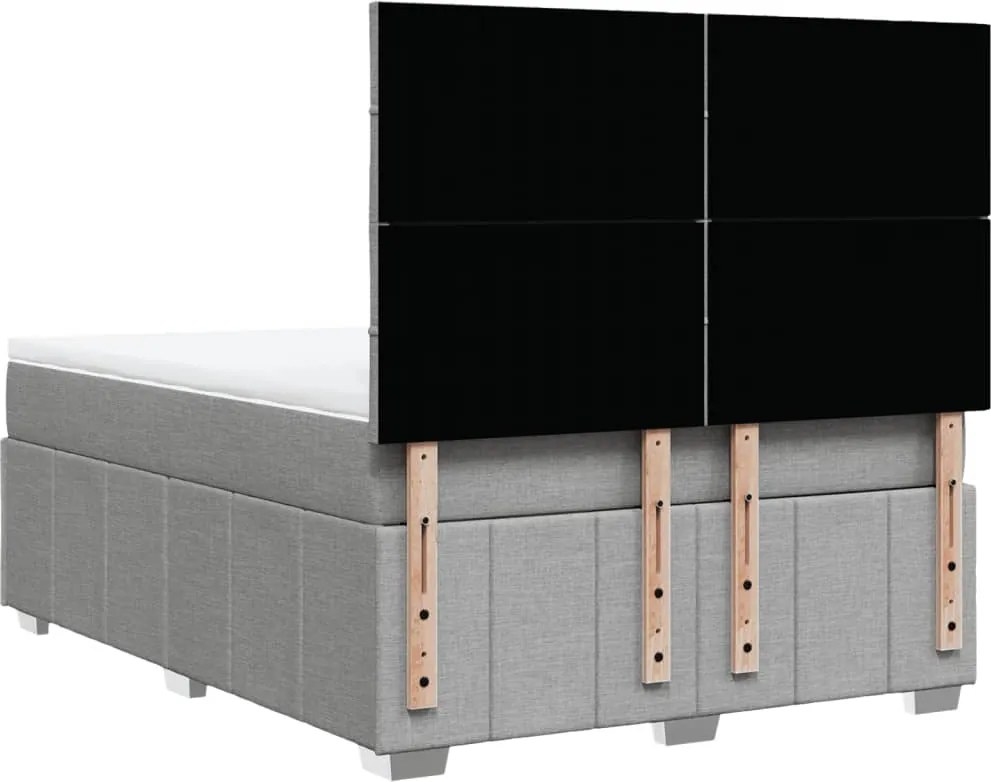 Box spring postel s matrací světle šedá 140 x 200 cm textil 3291691