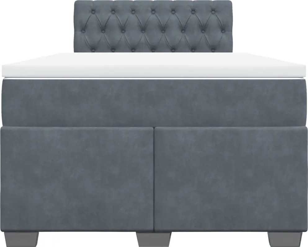 Box spring postel s matrací tmavě šedá 120 x 200 cm samet 3288589
