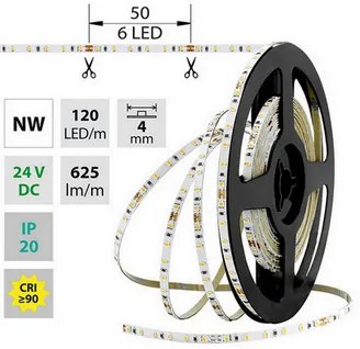 LED pásek McLED 24V neutrální bílá š=4mm IP20 7,2W/m 120LED/m SMD2216 ML-126.731.60.0