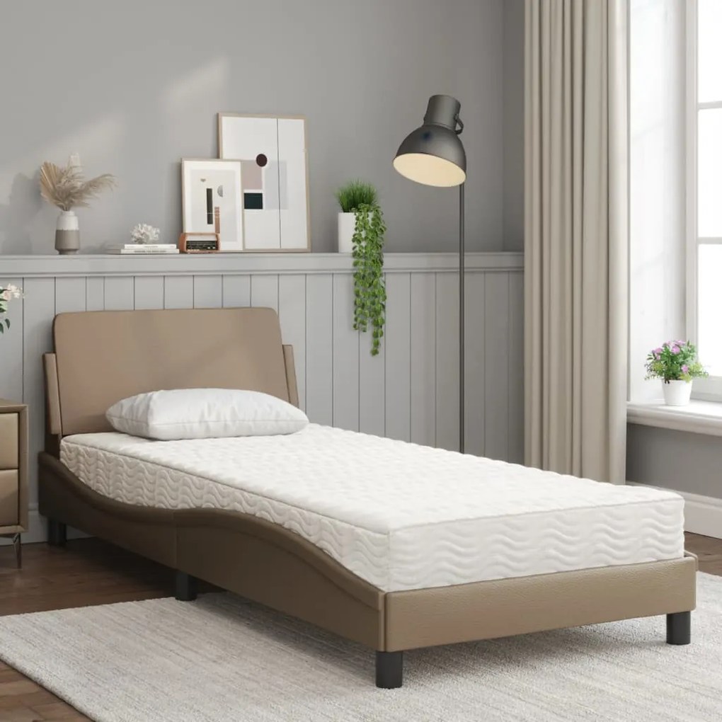 Postel s matrací Dover cappuccino 90 x 200 cm umělá kůže 3208341