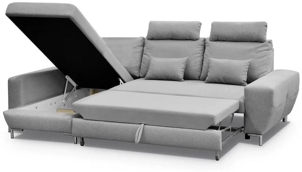 Casarredo - Komfort nábytek Rohová sedací souprava FAUNA I rozkládaci s úložným prostorem, výběr látek SK3 | potah: matt velvet 09,Umístění rohu: roh na levé straně (viz obrázek)