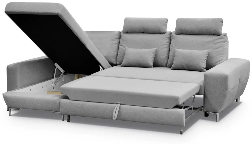 Casarredo - Komfort nábytek Rohová sedací souprava FAUNA I rozkládaci s úložným prostorem, výběr látek SK3 | potah: matt velvet 59,Umístění rohu: roh na levé straně (viz obrázek)