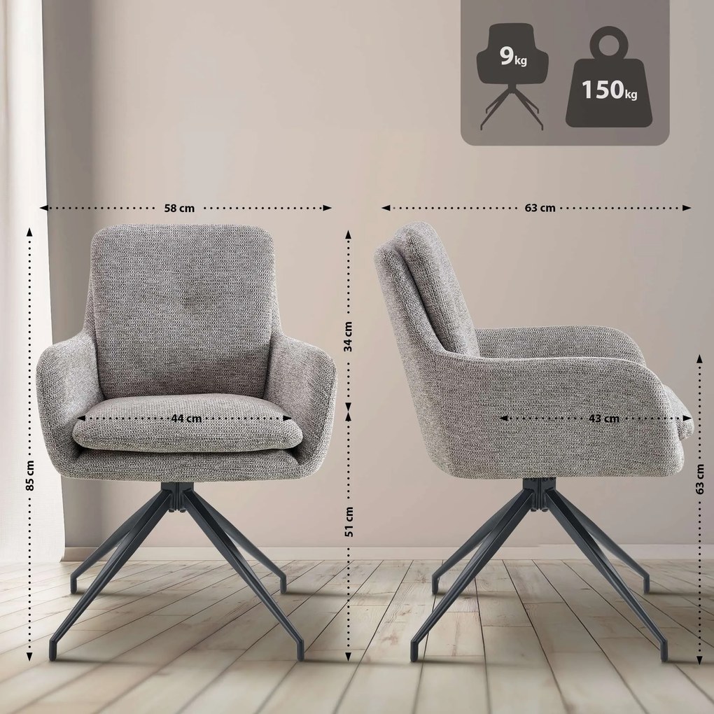 Jídelní židle Pickett látka – taupe