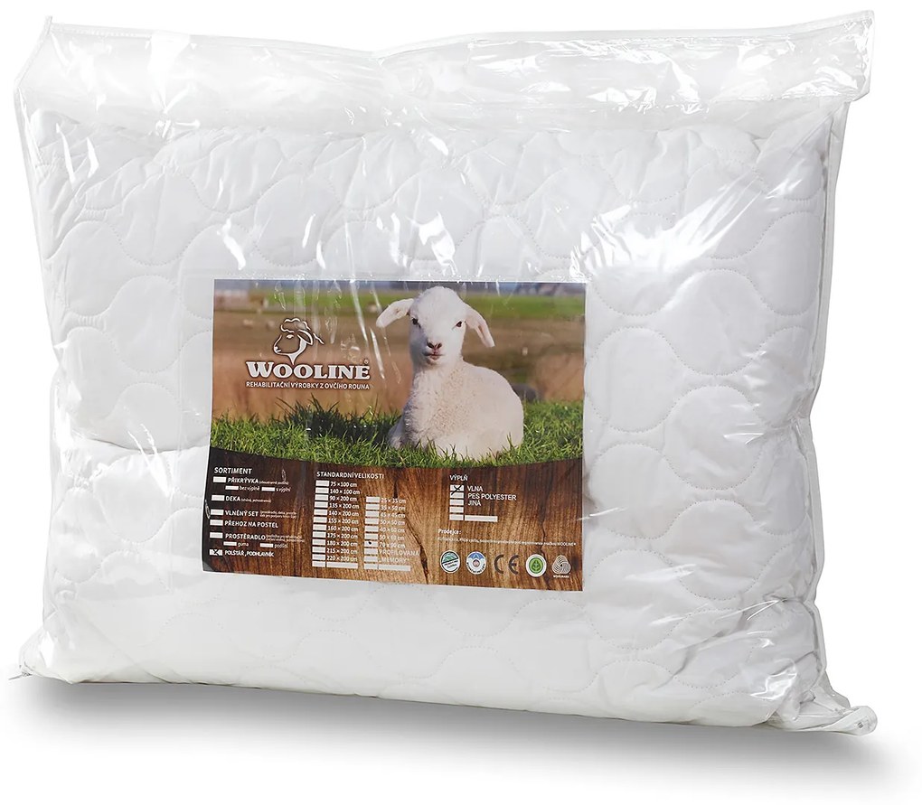 SET přikrývka + polštář Wooline s výplní z ovčí vlny