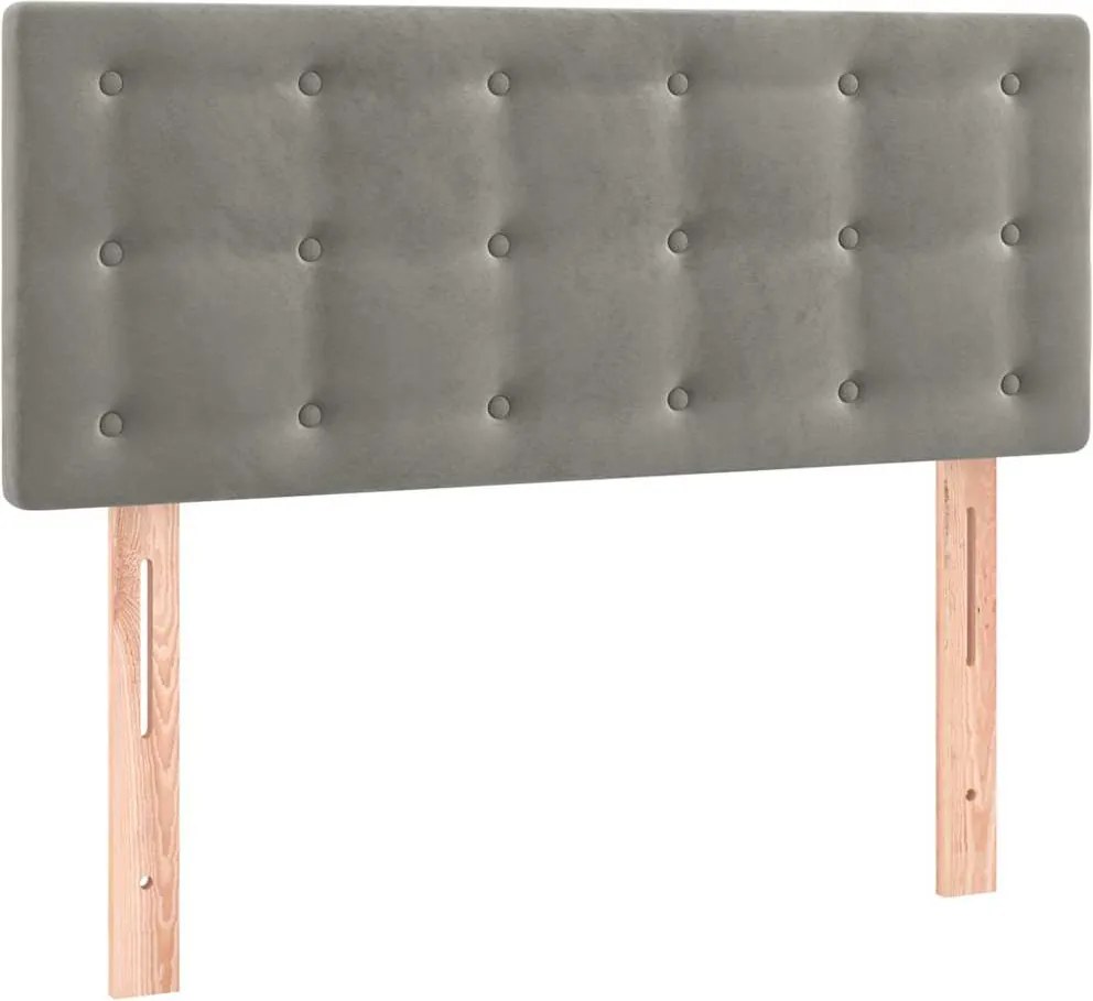 Čelo postele s LED světle šedé 90x5x78/88 cm samet 3122082