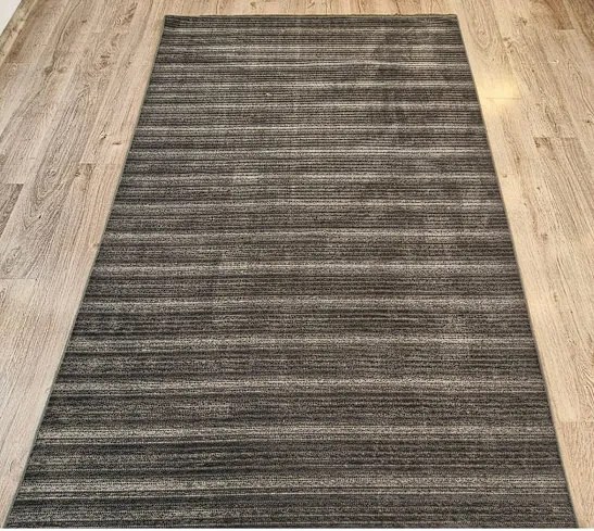 HU Šedý pruhovaný koberec Saloon ANTRACIT Rozměr: 50x80 cm