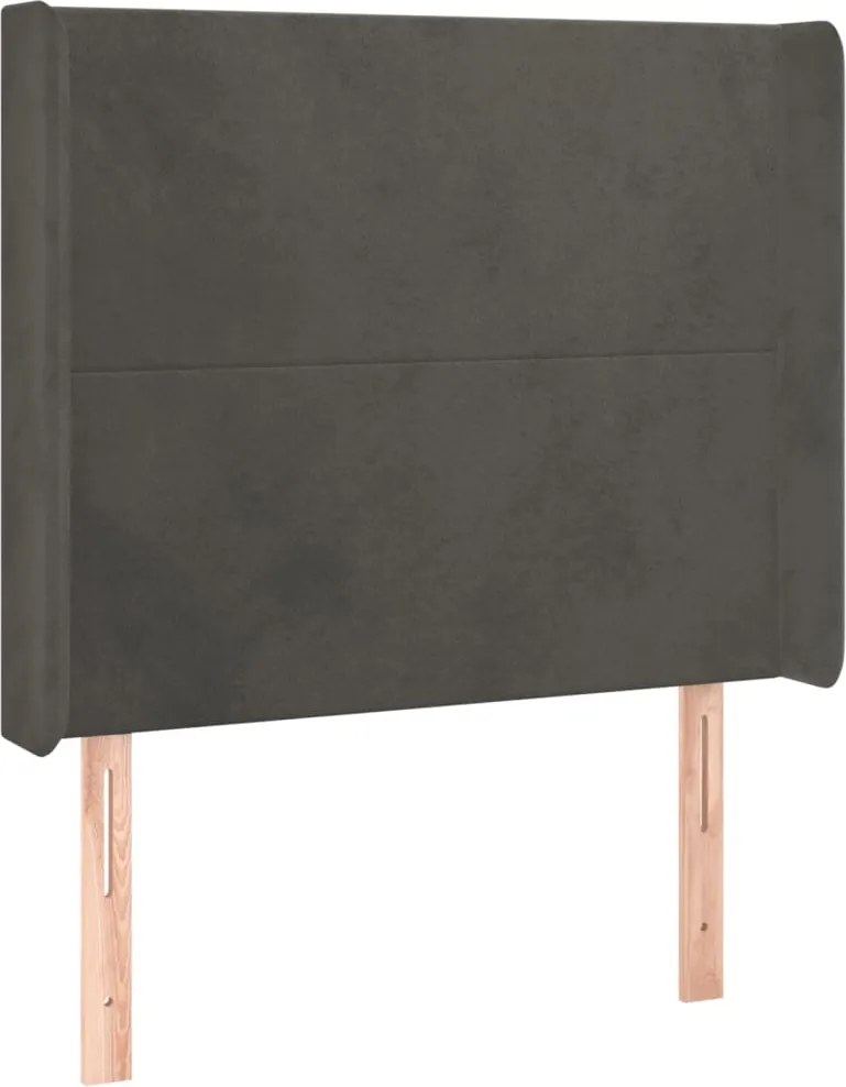 Box spring postel s matrací a LED tmavě šedá 80 x 200 cm samet 3139410