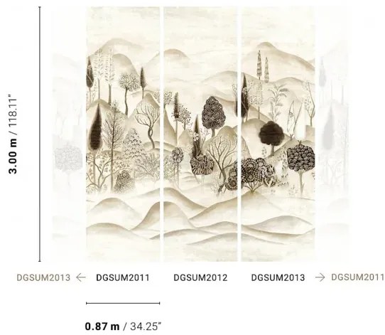 Vliesová obrazová tapeta na zeď, stromy, krajina, DGSUM2012, Summer, Khroma by Masureel