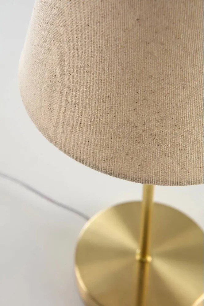Béžová/v mosazné barvě látková stolní lampa (výška 39 cm) Lasse – Jotex