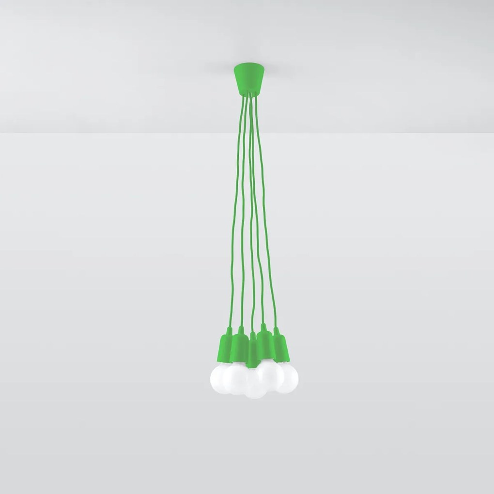 Sollux Lighting Závěsné svítidlo DIEGO 5 zelené