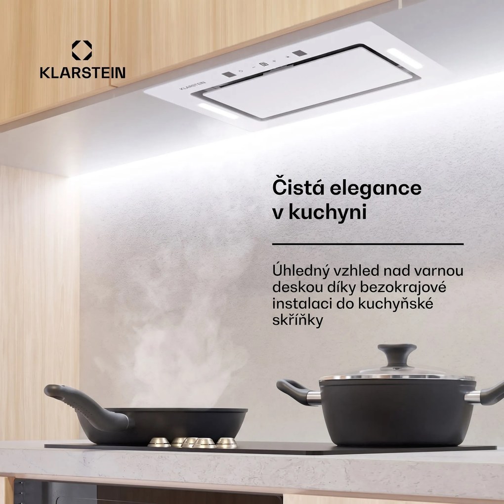 Klarstein Hektor Eco, digestoř, 52 cm, 446 m³/h, dotykové ovládání, sklo