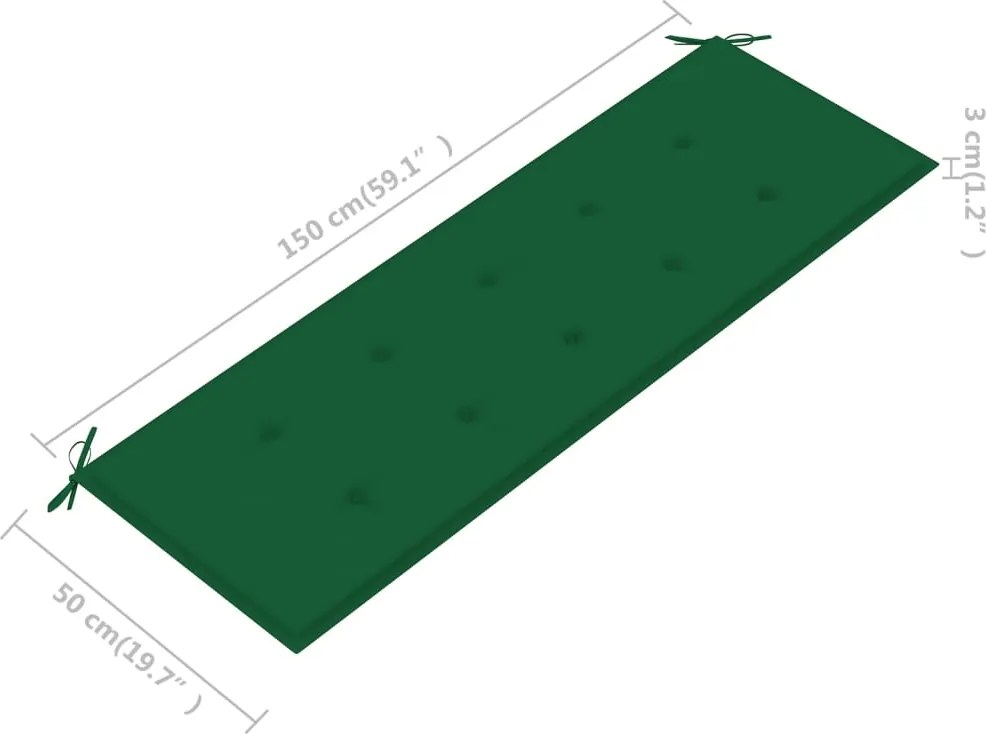 vidaXL Marketos 3místná zahradní lavice s poduškou 150 cm masivní eukalyptus