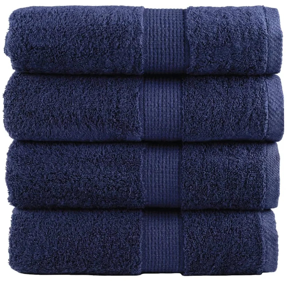 Prémiové ručníky pro hosty SOLUND 4 ks tmavě modré 30x50 cm 600 g/m² 137255