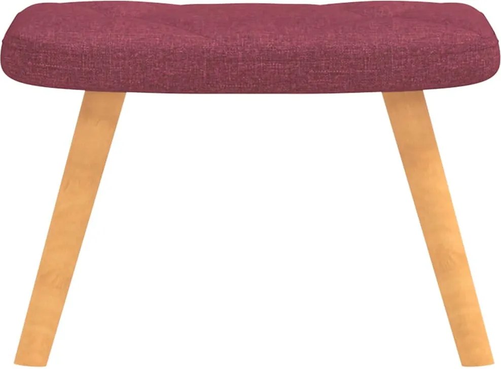 Relaxační křeslo se stoličkou vínové textil 327542